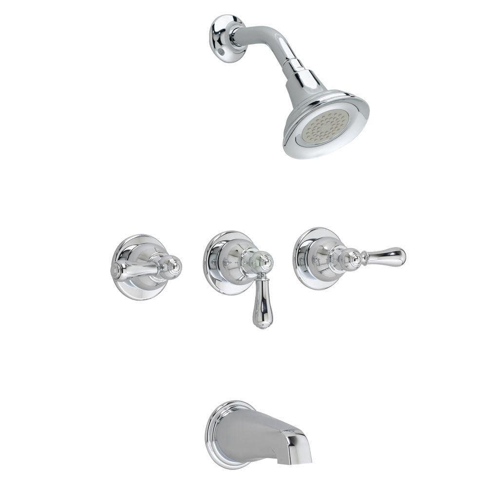 American Standard Hampton 3-Handle Tub and Shower Faucet in Polished ...