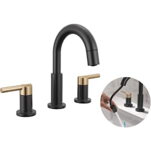 Delta Nicoli Gold Pull-Down Spout 8 in. Widespread Double Handle ...