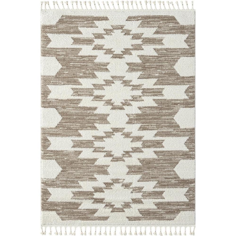 LUXE WEAVERS Ibiza Collection Southwestern Brown 8 ft. x 10 ft ...