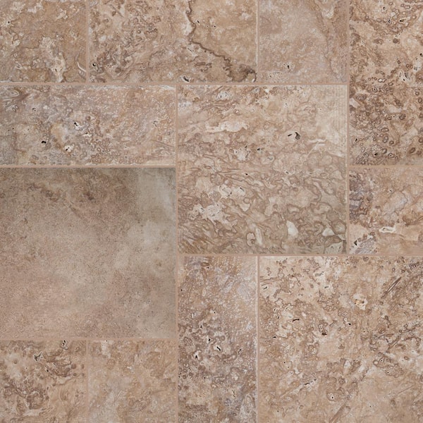 MSI Mediterranean Walnut Pattern 0.39 in . x 24 in . x 24 in . Honed ...