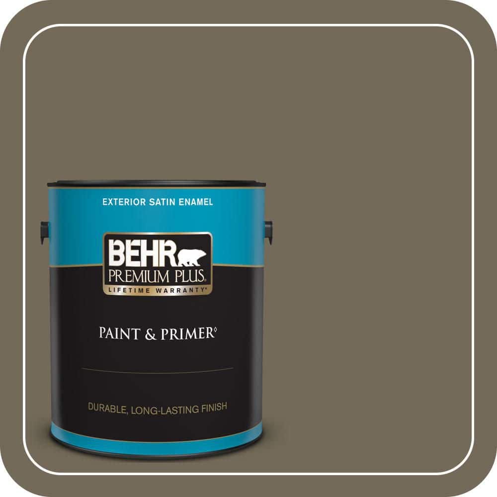 BEHR PREMIUM PLUS 1 gal. #720D-6 Toasted Walnut Satin Enamel Exterior ...