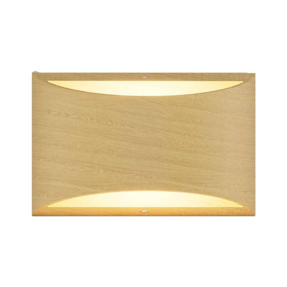 Lukyamzn Modern Design Aluminum 1 Light Wood Texture LED Wall Sconce 2 ...