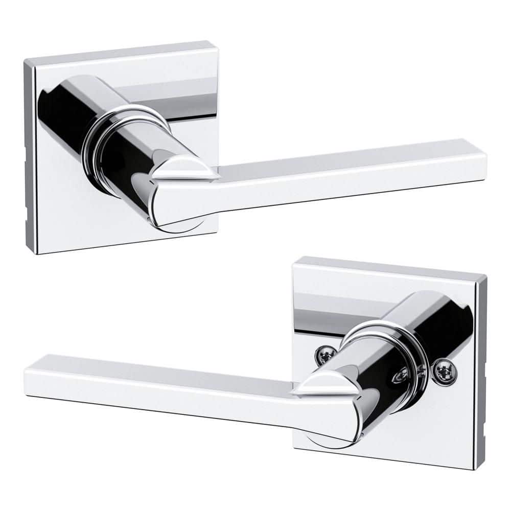 Kwikset Casey Square Hall/Closet UL Handle in Polished Chrome 407CSL ...