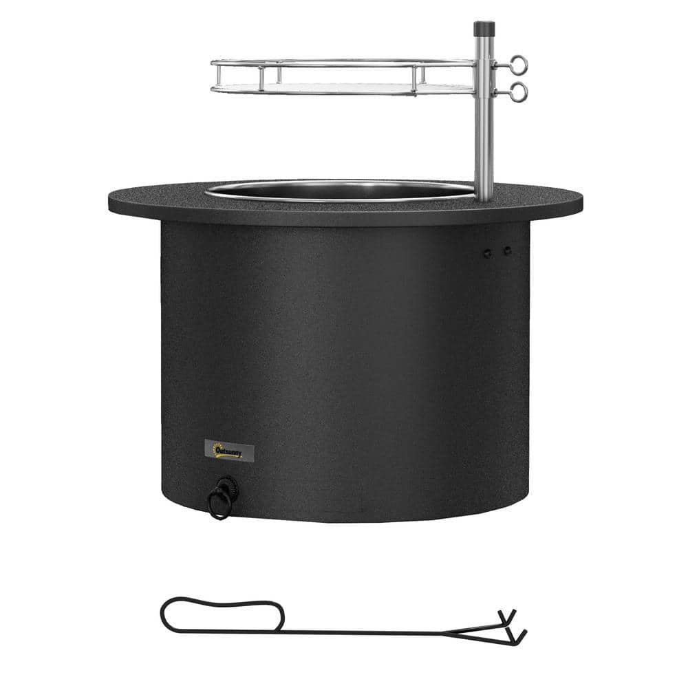 ToolCat 19 in. Round 2-in-1 Smokeless BBQ Grill Portable Wood Burning ...