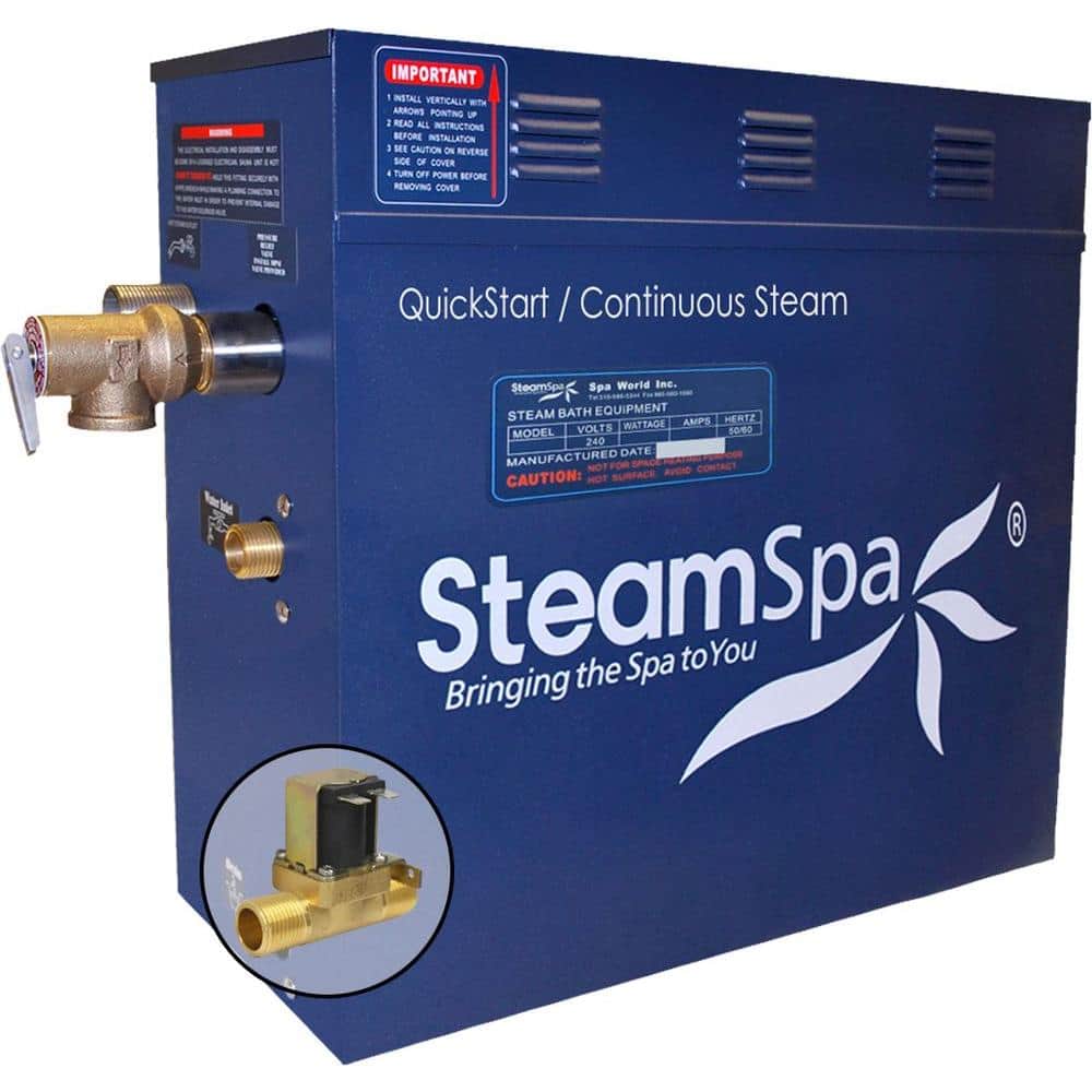 SteamSpa 4.5kW QuickStart Steam Bath Generator with Built-In Auto Drain ...