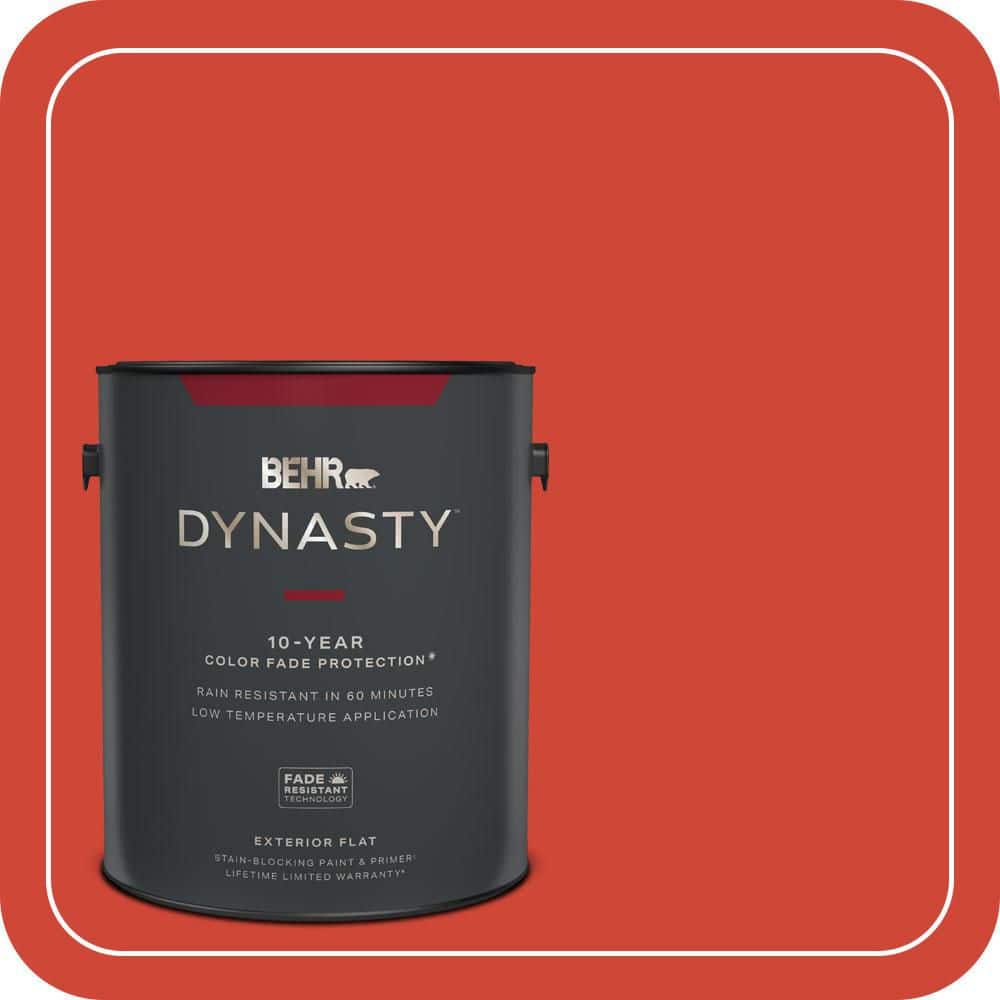 BEHR DYNASTY 1 gal. #180B-7 Chili Pepper Flat Exterior Stain-Blocking ...