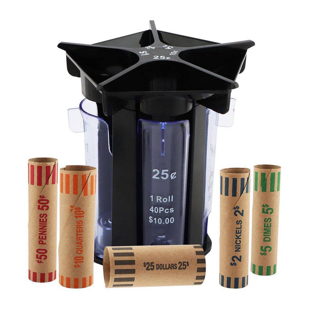 Lukyamzn 5-in-1 Coin Counter Sorter Tube and Organizer with Coin ...