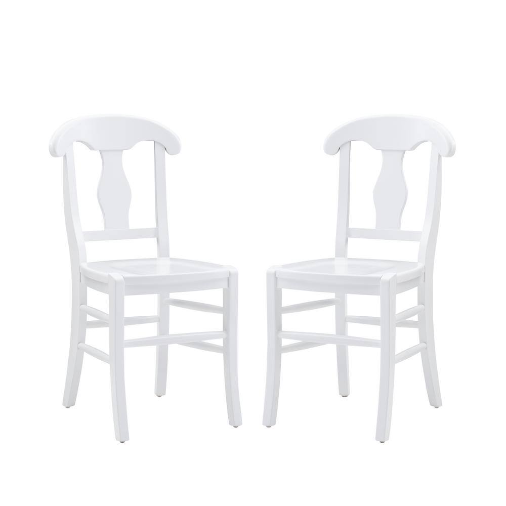 Linon Home Decor Honus White Wood Dining Side Chair Set of 2 THDAC04011 ...