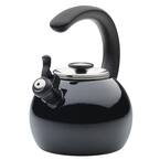 Circulon 8-Cups, Black Enamel on Steel Whistling Teakettle With Flip-Up ...