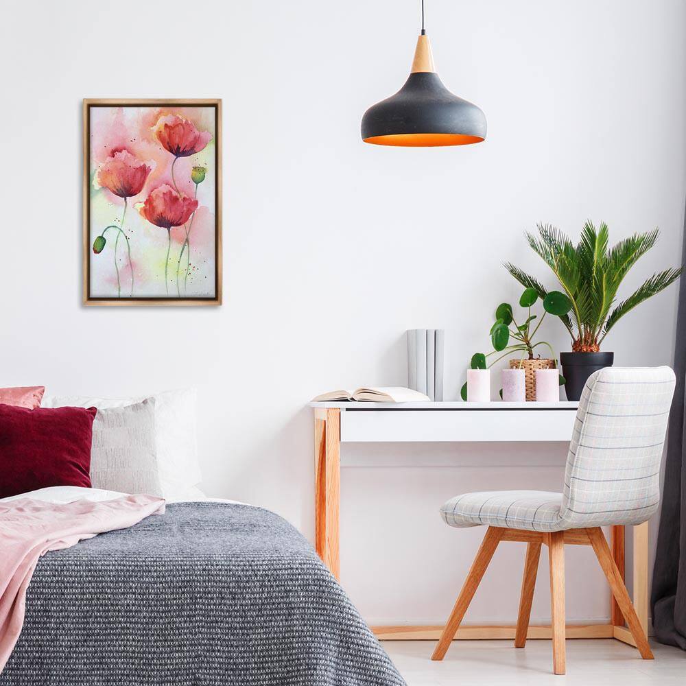 Stupell Industries Red Poppies with Speckles by Stephanie Fielden Brown ...