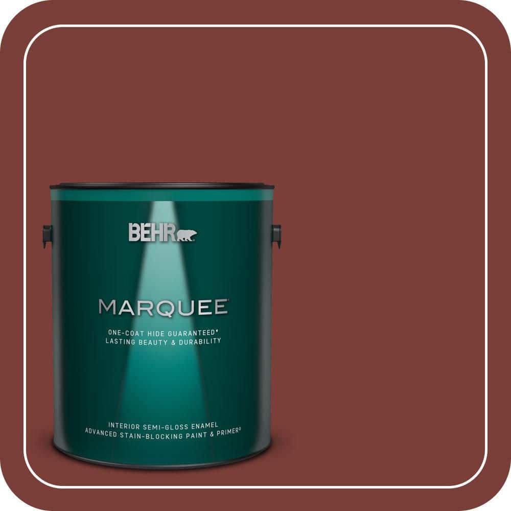 BEHR MARQUEE 1 gal. #PPU2-02 Red Pepper One-Coat Hide Semi-Gloss Enamel ...