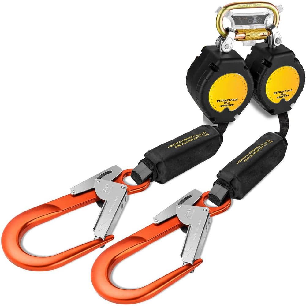 KIWDZFU 6 ft. Self Retracting Lifeline with Twin Leg Tangle-Free ...
