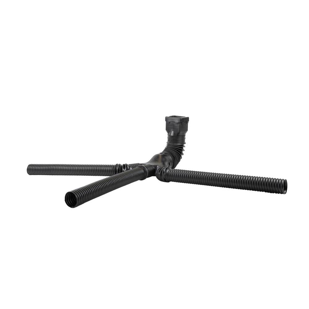 TriFlex 50 in. Ground Spout Black Vinyl Downspout Extension with ...