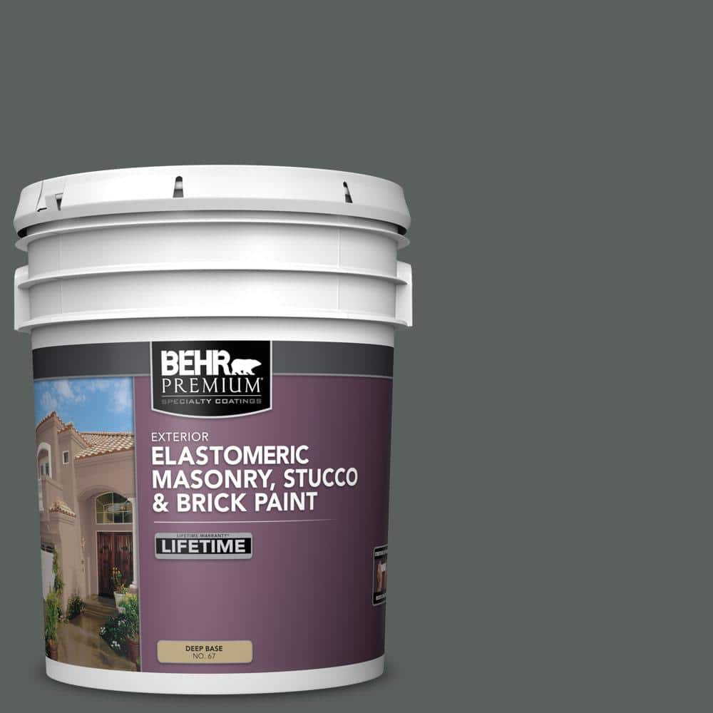 BEHR PREMIUM 5 gal. #N460-6 Hematite Elastomeric Masonry, Stucco and ...
