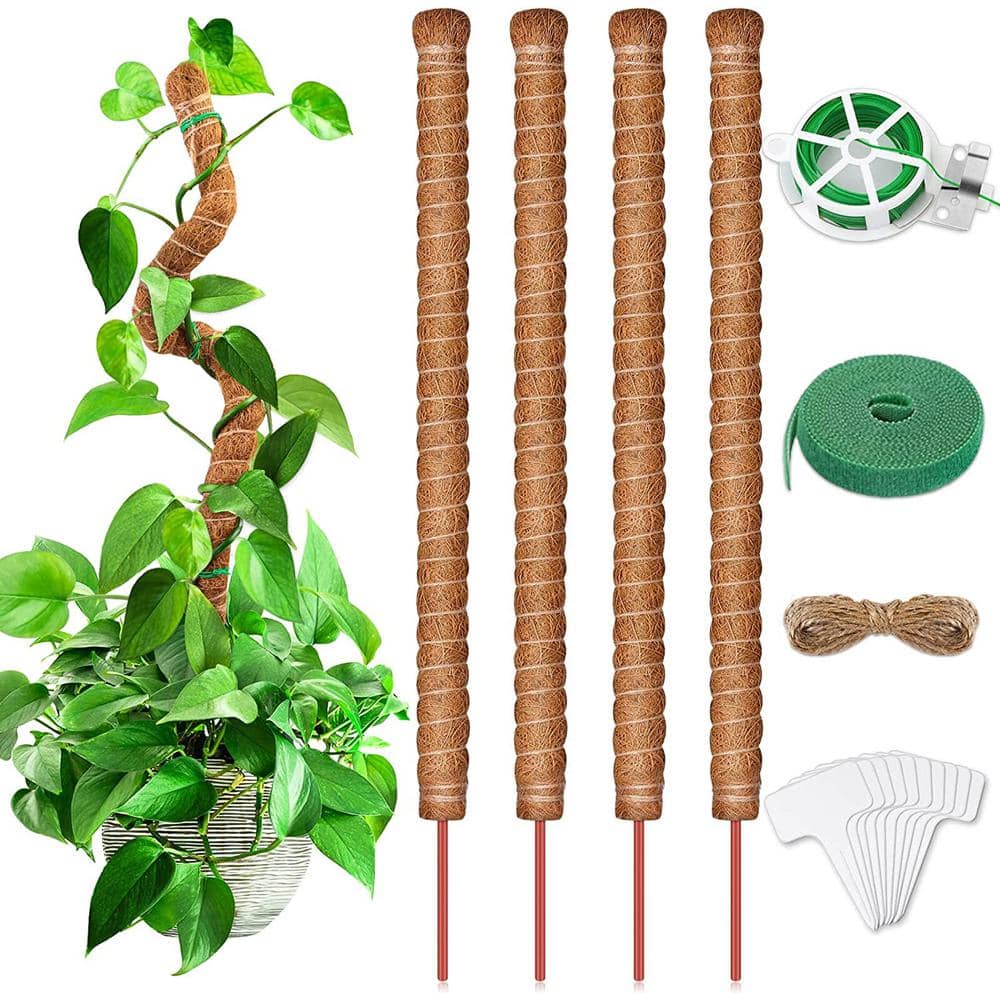 EVEAGE 25 in. Bendable Plant Stakes Moss Pole for Plant Monstera with ...