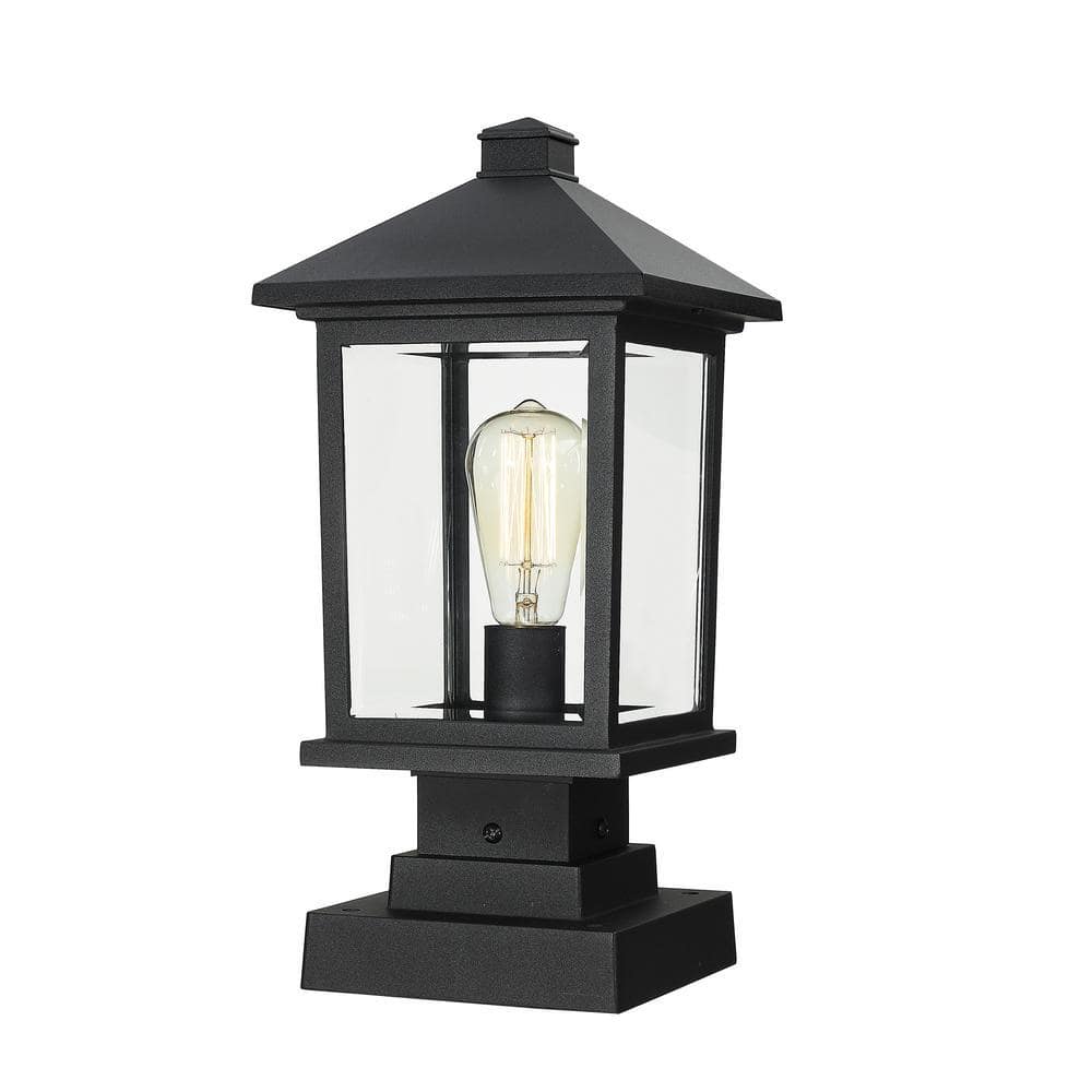 Portland 17 in. 1-Light Black Aluminum Hardwired Outdoor Weather ...