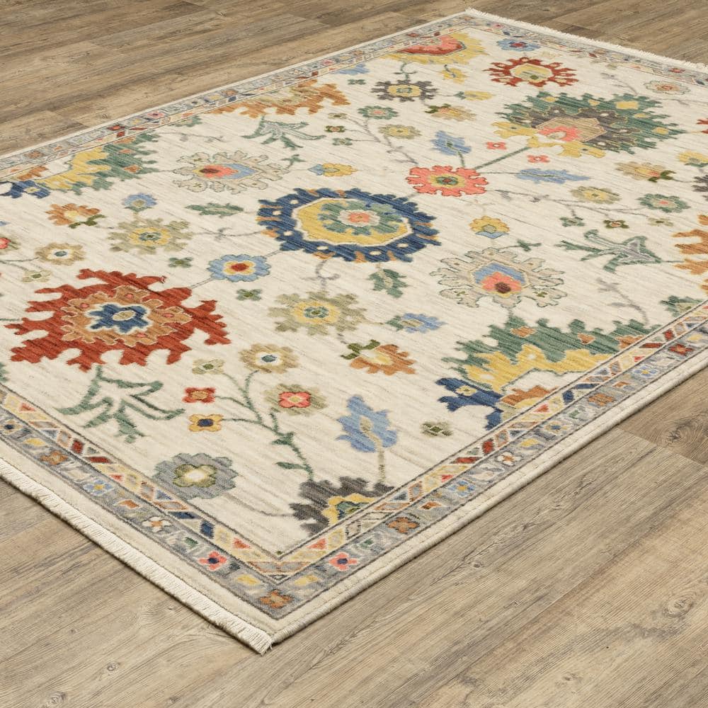 AVERLEY HOME Lavista Ivory/Multi-Colored 2 ft. x 12 ft. Traditional ...
