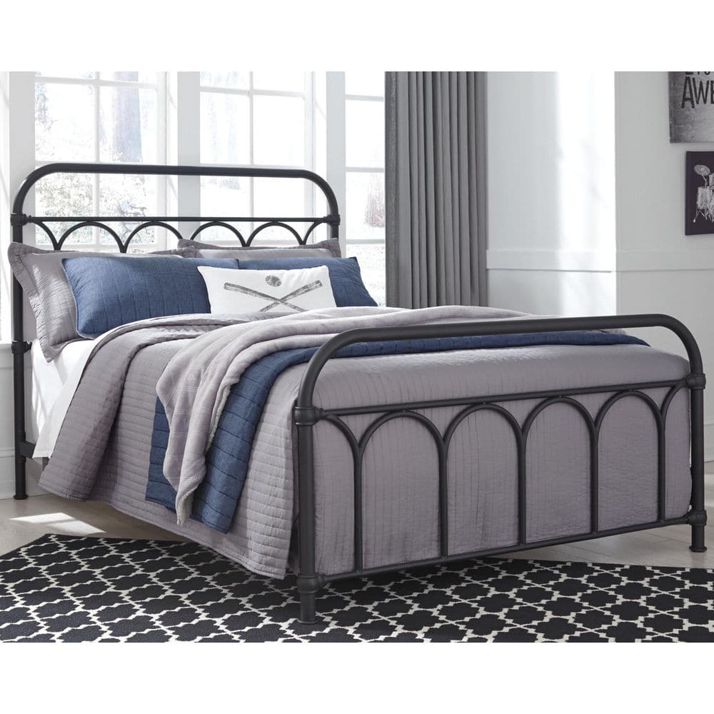 Signature DESIGN BY ASHLEY Nashburg Black Metal Frame Full Panel Bed ...