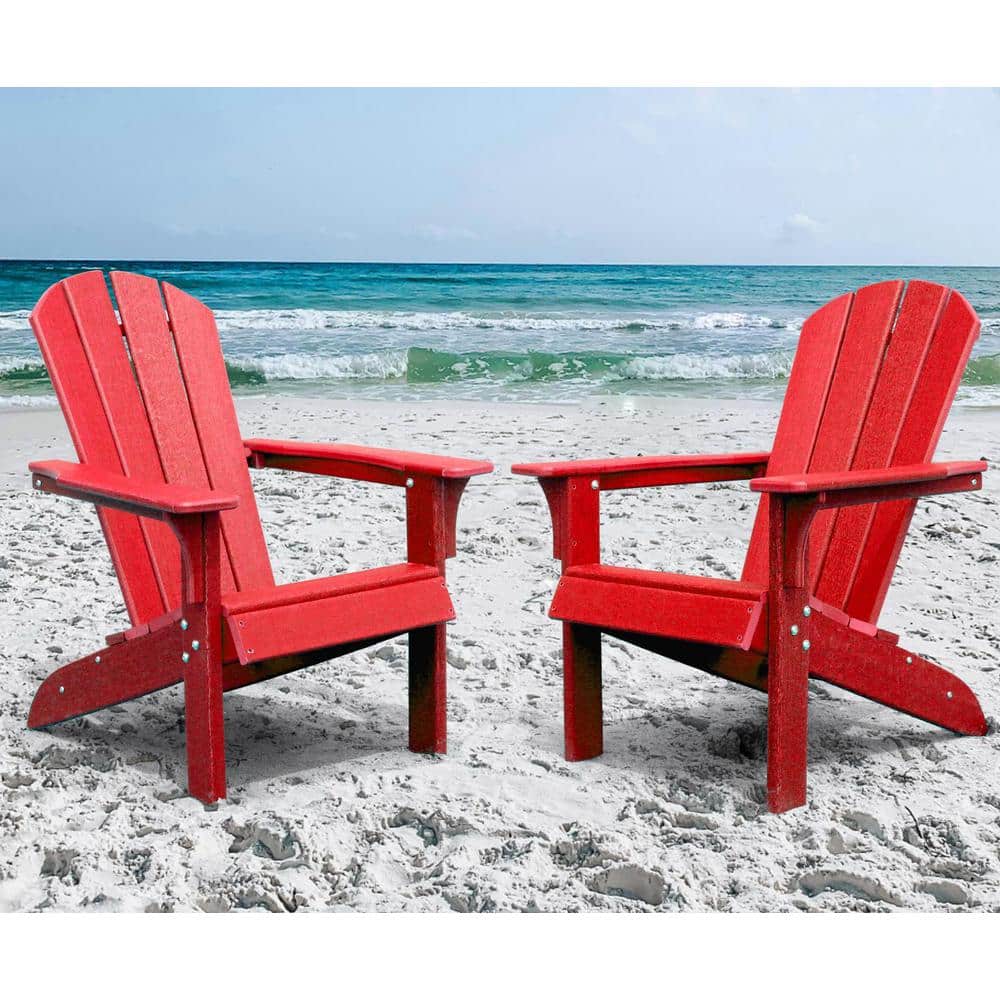 Wildaven HDPE Plastic Adirondack Chair Weather Resistant for Patio Deck ...