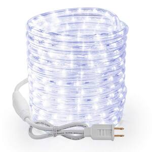 OBJLGEV 33ft. Indoor/Outdoor Daylight White Plug-In Integrated LED Rope ...