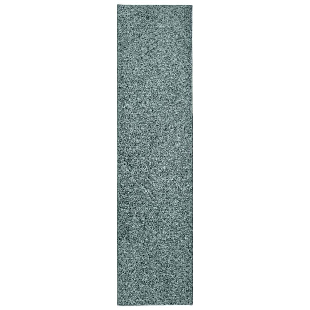 Garland Rug Town Square Sea Foam 2 ft. x 8 ft. Geometric Runner Rug ...