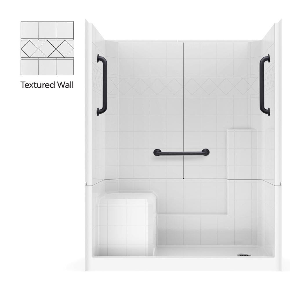 Ella Liberty 60 in. x 33 in. x 77 in. 3-Piece Alcove Shower Kit with ...