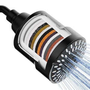 Mist Water Softening 15 Stage GAC Filtered Shower Head with Replaceable ...