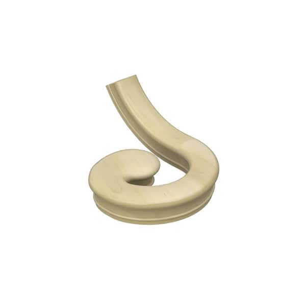EVERMARK Stair Parts 7030 Unfinished Poplar Left-Hand Volute Handrail ...