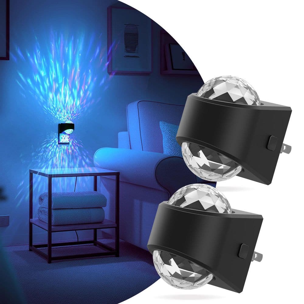 YANSUN 2-Pack RGB Star Projector Night Lights with Light Sensor-Plug-in ...