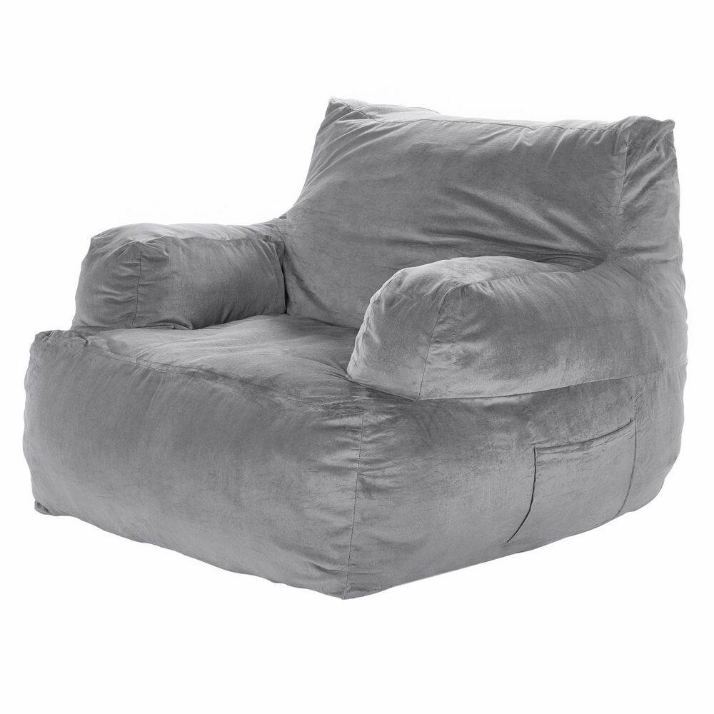 VEVOR Bean Bag Chair, Plastic, Bean Bag Sofa Chair, High-Density Foam ...