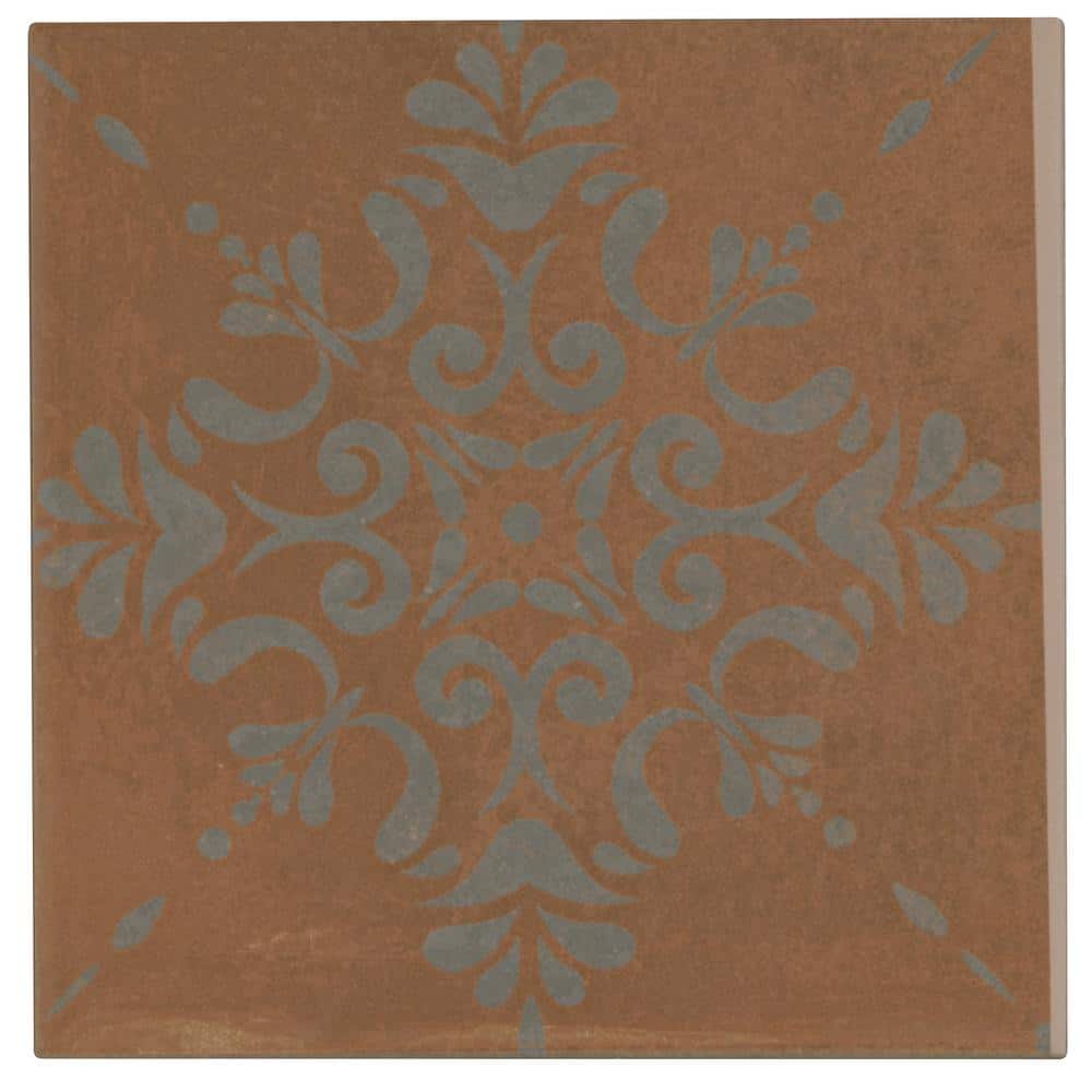 Marazzi Moroccan Concrete Terra Cotta 8 in. x 8 in. Glazed Porcelain ...