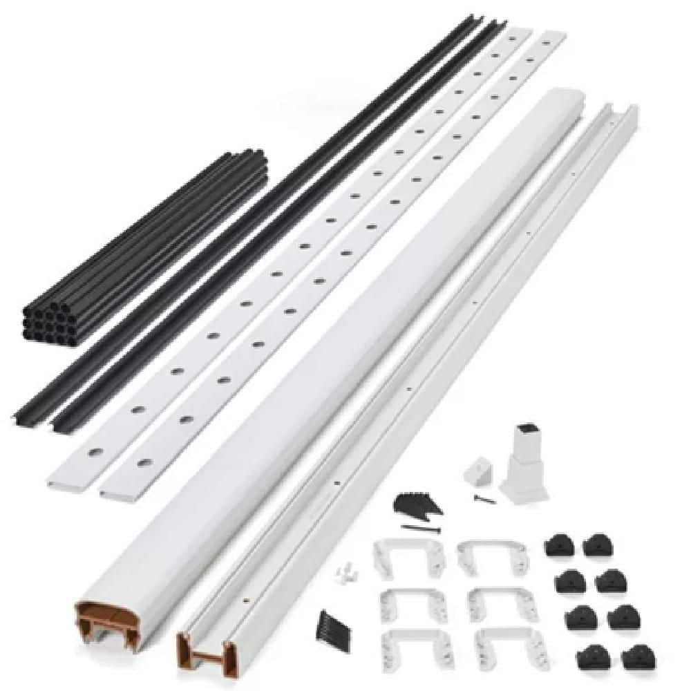 Trex Transcend 8 ft. x 42 in. Classic White Composite Stair Deck Rail ...