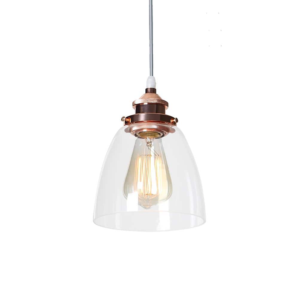 Warehouse of Tiffany 47 in. 1-Light Maret Indoor Rose Gold Finish ...