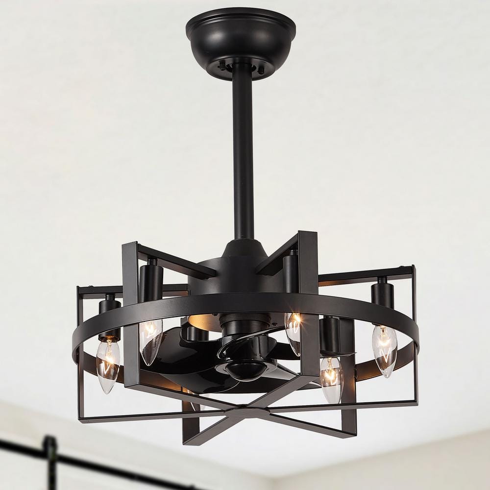 Oaks Aura Wilson 18 in. Indoor Black Futuristic Tech Ceilling Fan with ...