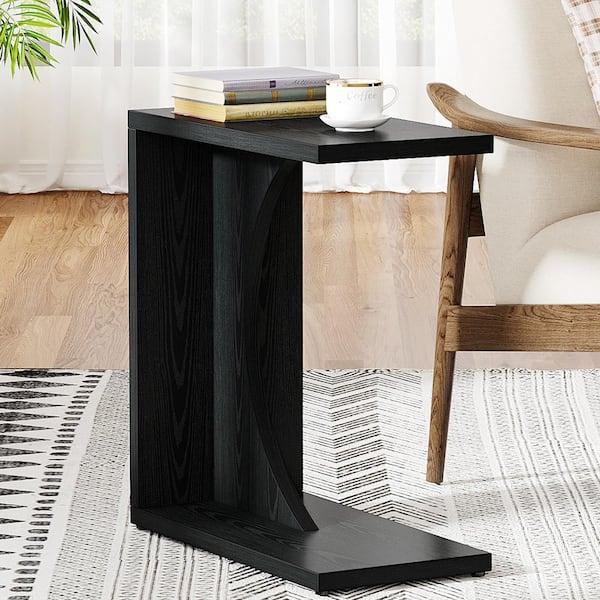 BYBLIGHT Kerlin 2 PCS 23.62 in. Black C Shaped Engineered Wood End Table Couch Table Small Sofa Side Table for Small Space BB RY0202HYx2 The Home Depot