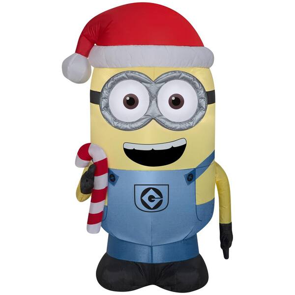 42 in. Inflatable Airblown- Minion Dave with Candy Cane 15570 - The ...
