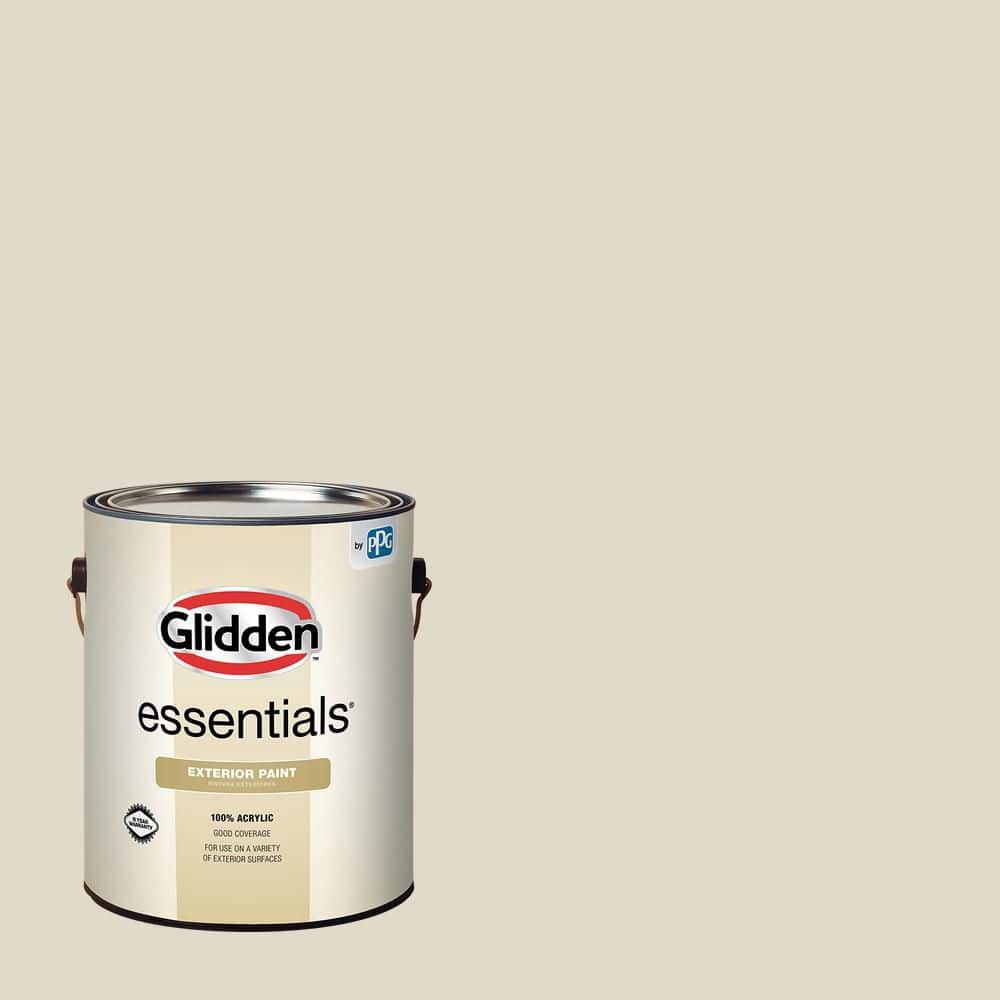 Glidden Essentials 1 gal. PPG1024-2 Antique White Satin Exterior Paint ...