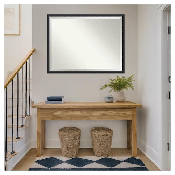 Amanti Art Bethany Black 42 in. x 32 in. Beveled Traditional Rectangle ...