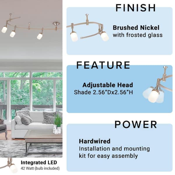 Nickel Monorail Pendant Lighting