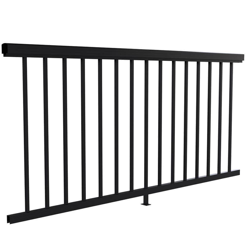 Reviews for PEAK Aluminum Railing 6 ft. Matte Black Aluminum Deck ...