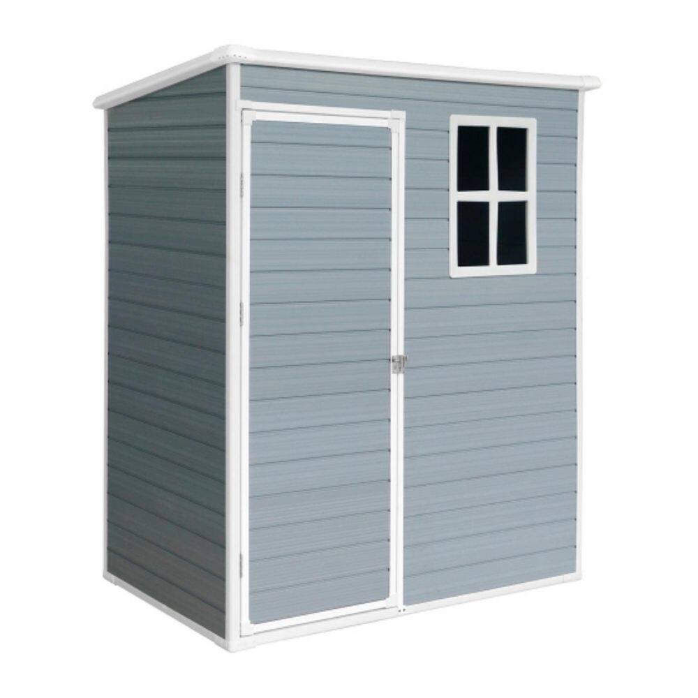 Phewnyzo 5 ft. W x 3 ft. D Plastic Resin Shed Kit for Patio Furniture ...