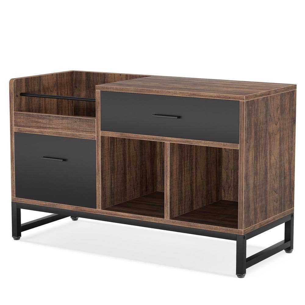 Reviews for Tribesigns Frances 2-Drawers Black and Brown Wood File ...