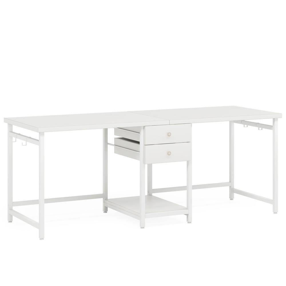 TRIBESIGNS WAY TO ORIGIN Perry 78 in. Rectangle White Storage Shelves 2 ...