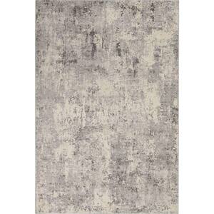 Nourison Rustic Textures Ivory/Grey-Blue 4 ft. x 6 ft. Abstract ...