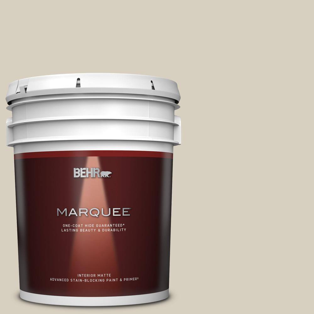 BEHR MARQUEE 5 gal. #PPU7-09 Aged Beige Matte Interior Paint & Primer ...