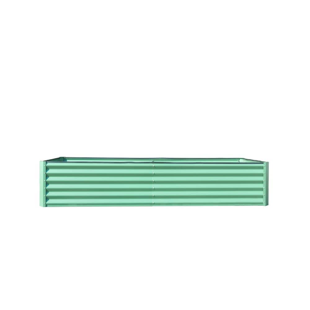 8 ft. L x 4 ft. W x 1.5 ft. H Green Steel Planter Box for Gardening CJ ...