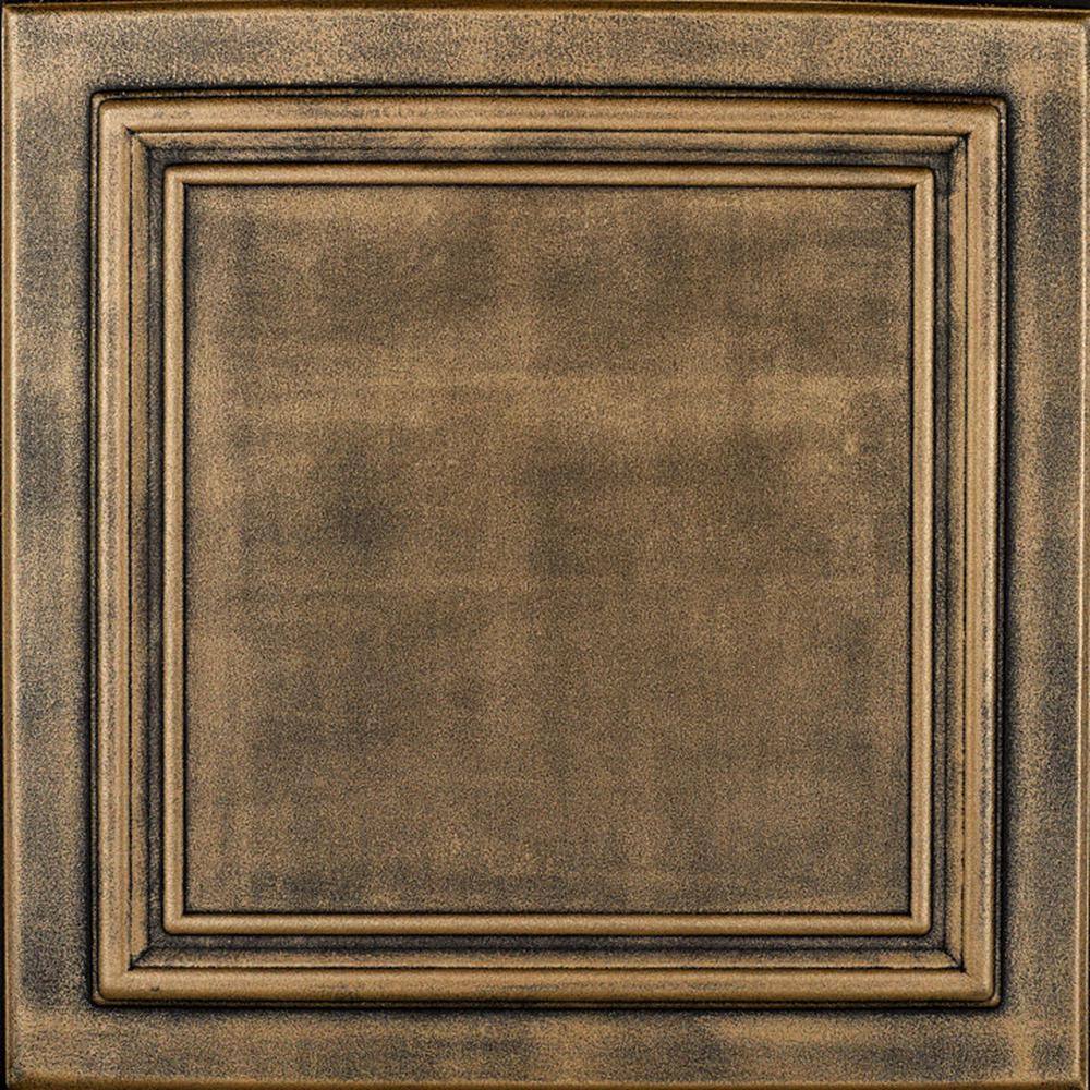 Reviews for A La Maison Ceilings Line Art Antique Brass 1.6 ft. x 1.6 ...