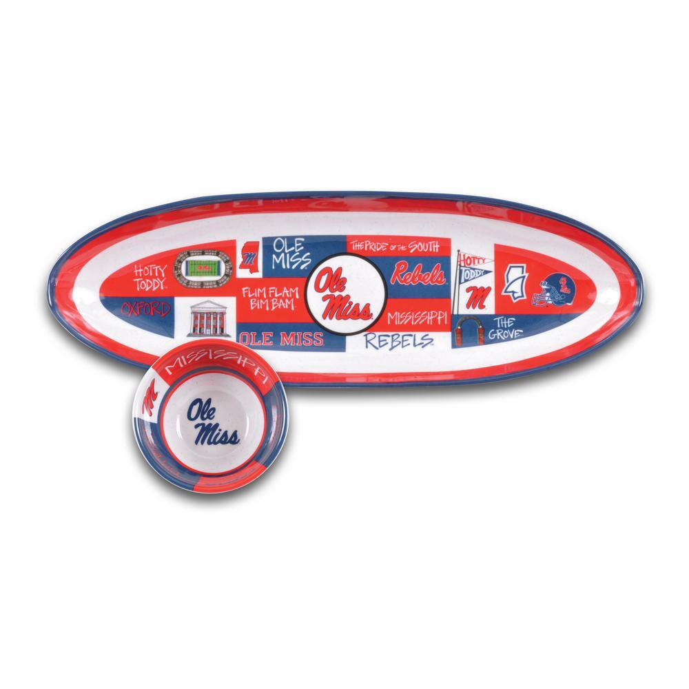Magnolia Lane Ole Miss 20 in. Assorted Colors Melamine Oval Chip and ...