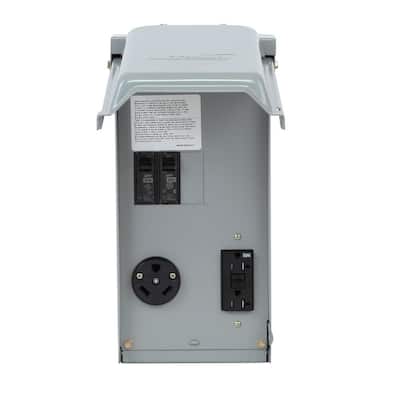 GE RV Panel with 50 Amp and 30 AMP RV Receptacles and a 20 Amp GFCI ...