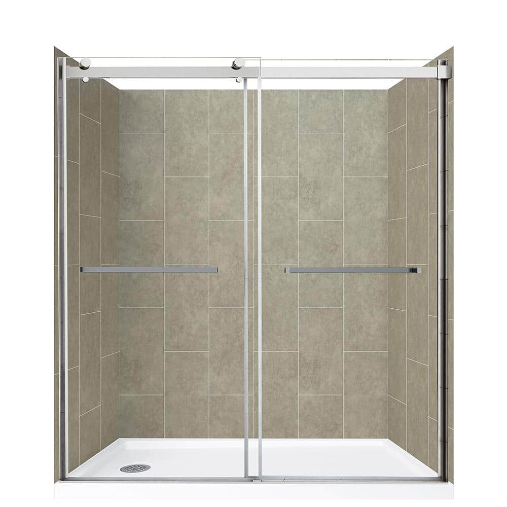 CRAFT + MAIN 60 in. L x 30 in. W x 78 in. H Left Drain Alcove Shower ...